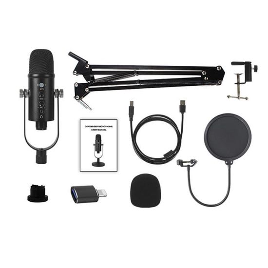 Kits bm-86-Microphone à condensateur filaire USB pour Studio Static ...