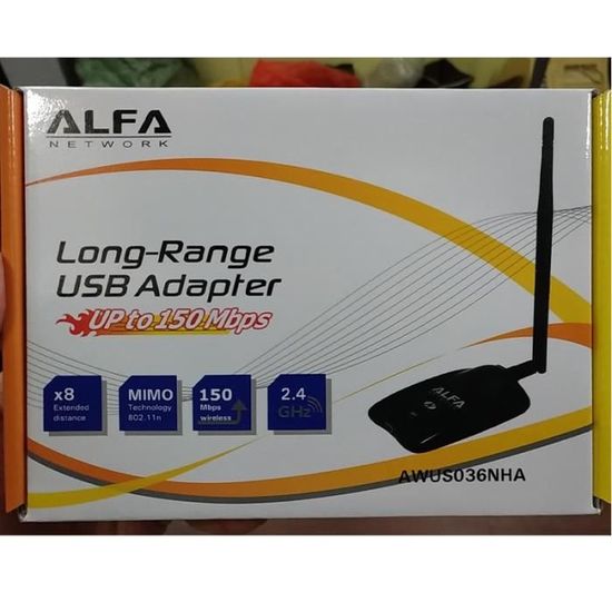 AR-9271 - Adaptateur Wifi 100m Alfa Awus036nha Ar9271, Pour Bt5 (backtrack 5), Kali Linux ...