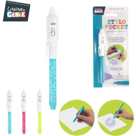 1 STYLO SECRET ENCRE INVISIBLE AVEC LED PAPETERIE SCOLAIRE - Cdiscount ...
