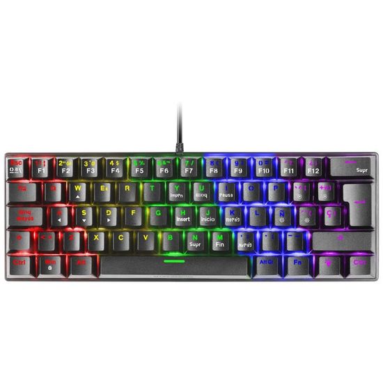 Clavier Gamer mécanique (Red Switch) Mars Gaming MK60 RGB (Noir ...