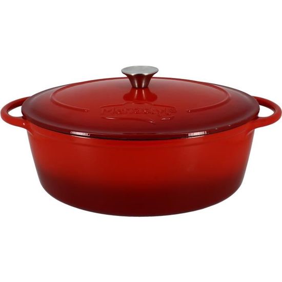 Cocotte - MENASTYL - 6020102 - Ovale - En fonte acier émaillé - Rouge ...