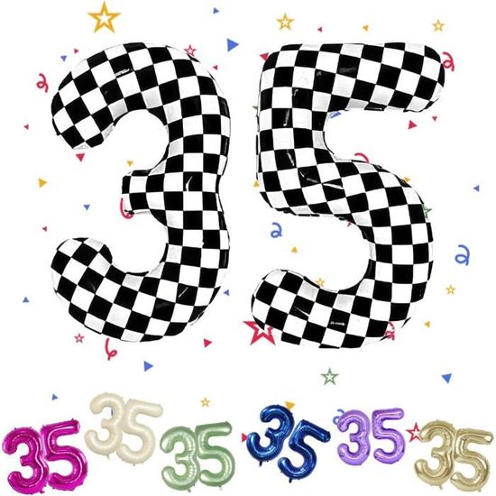 Carreaux Ballons Anniversaire 35 Ans, 40"(101Cm) Ballon 35 An, Ballon ...