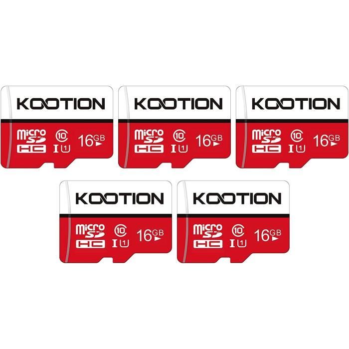 Carte Micro SD 16 Go Micro SD Lot de 5 Carte Mémoire UHS-I Vitesse ...