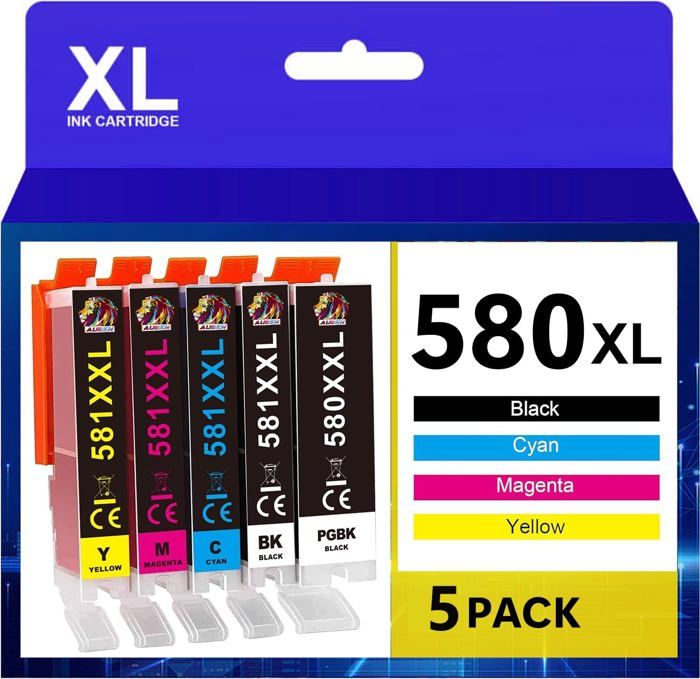PGI-580 CLI-581 XXL Cartouches d'encre Remplacement Compatible pour ...