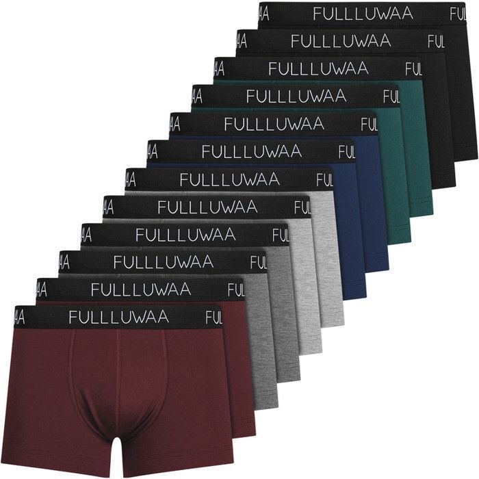 Fullluwaa Calecon Homme Lot de 12 Boxer Homme Coton Boxers Homme ...