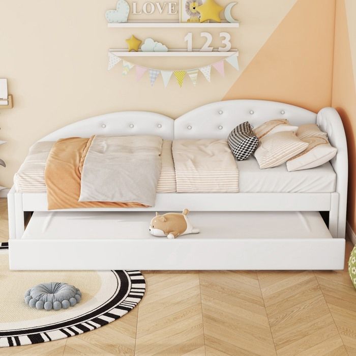 Lit gigogne lit enfant 90 x 200 cm canapé lit Lit simple à roulettes ...