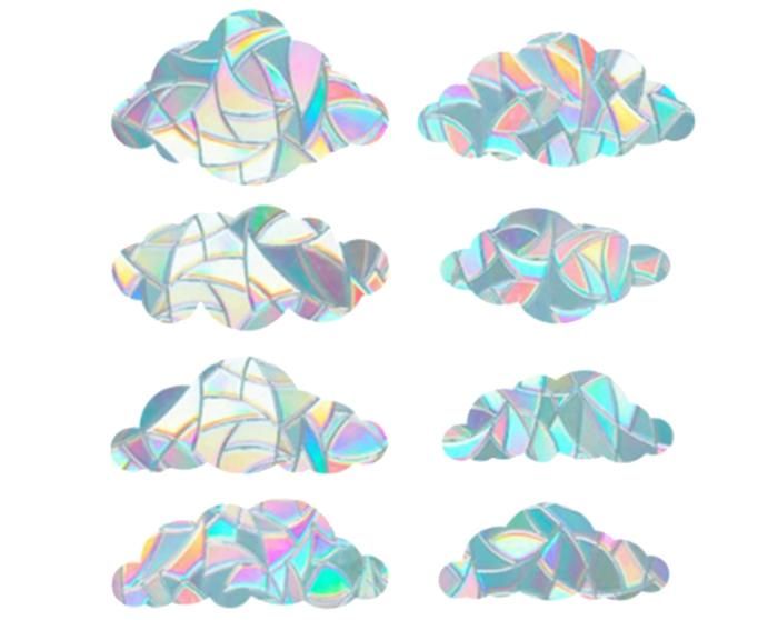 8 Pcs Arc-en-Fenêtre Adhère 3D Décoratif Fenêtre Film Nuage Forme Anti ...