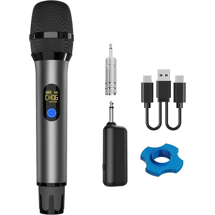Professional Metal Wireless Microphone, UHF Dynamic Wireless Microphone ...