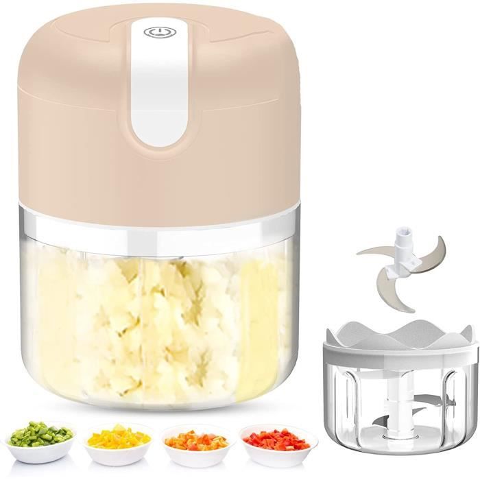 Mini Hachoir À Ail Électrique Petit Robot Culinaire sans Fil Mini ...