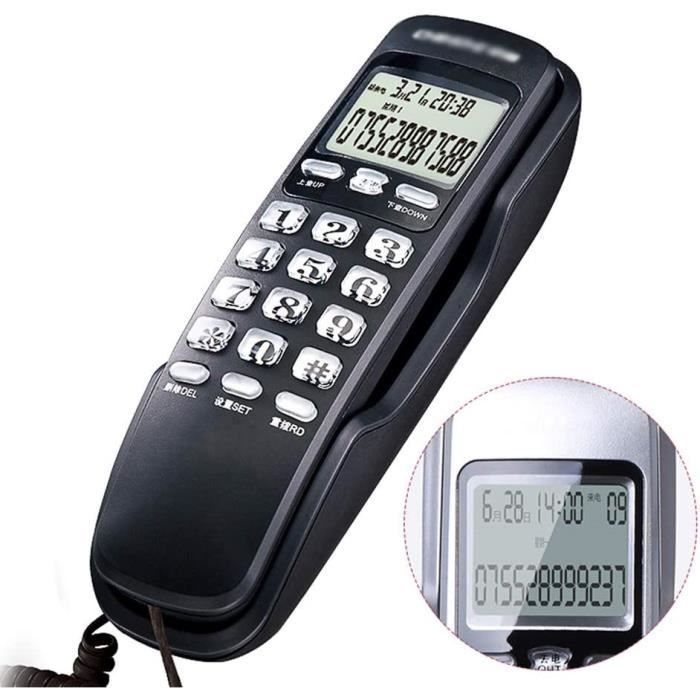 Téléphone Fixe Filaire Mural, Téléphone pour Les Séniors Identification De L'appelant-Gros ...