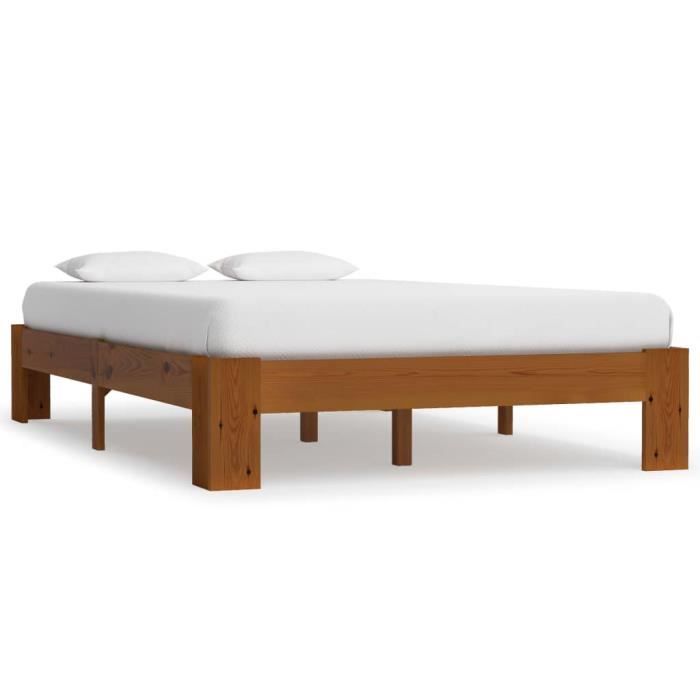 Cadre de Lit adulte Structure de lit - Lit enfant Lit Simple Marron ...