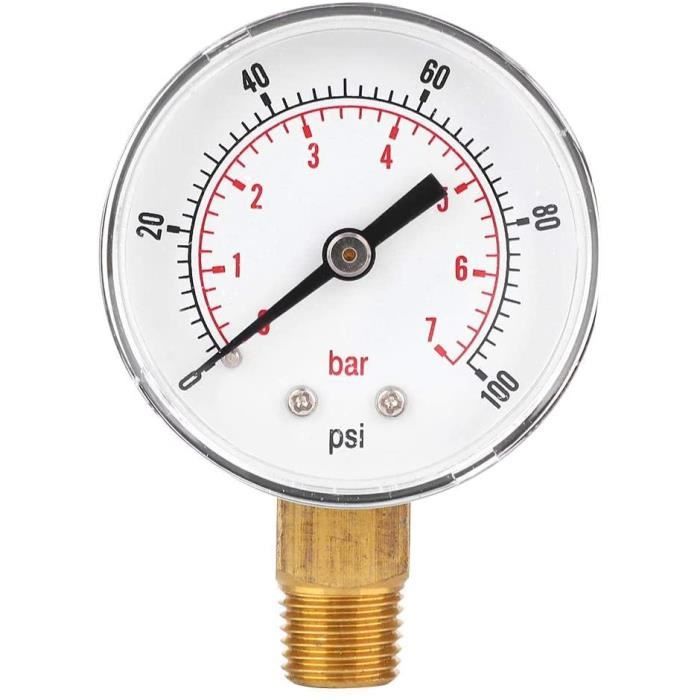 MANOMETRE VIFERR Le Bas du manomètre connecte Le Filetage en Laiton de 50mm 1-4 BSPT pour l'eau ...