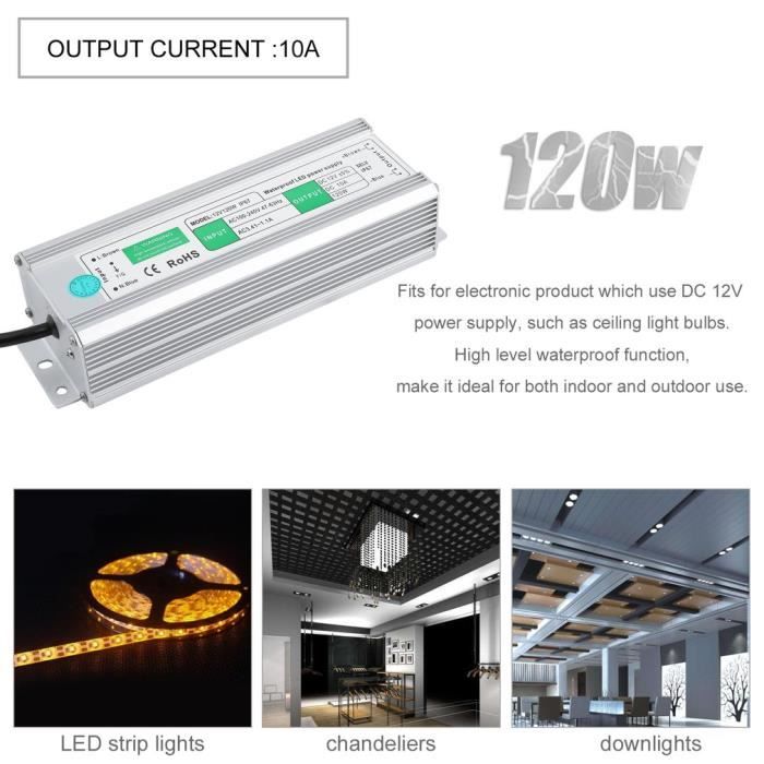 Transformateur-Convertisseur D'Alimentation Led 100-240V Ac À 12V ± 0.5 ...