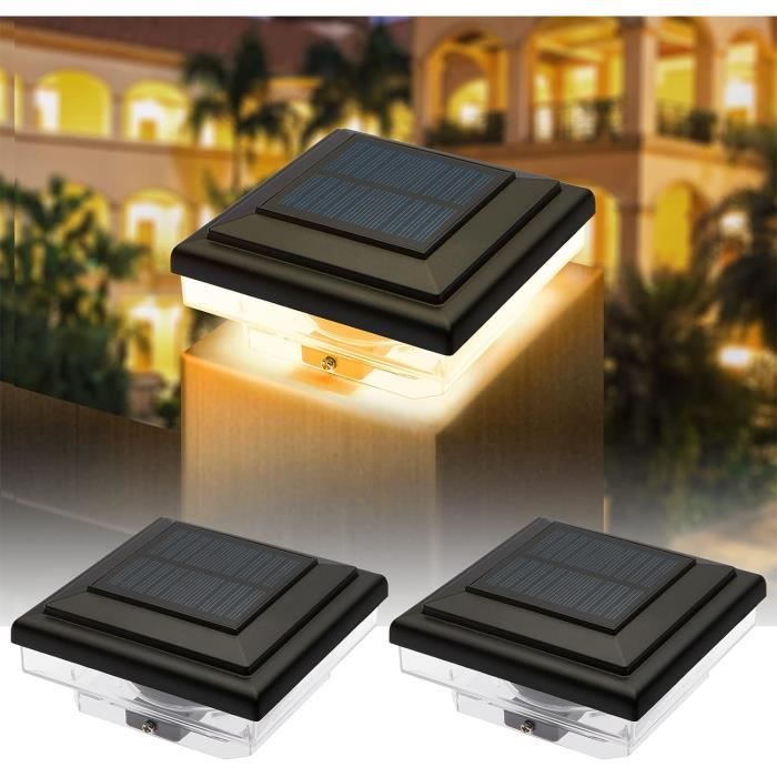 Lampe Solaire Pour Poteau De Clôture Extérieure Etanche Ip65 Blanc ...