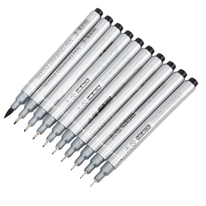 Sonew Micro Stylo 10 pièces stylos à dessin noir multi tailles étanche ...