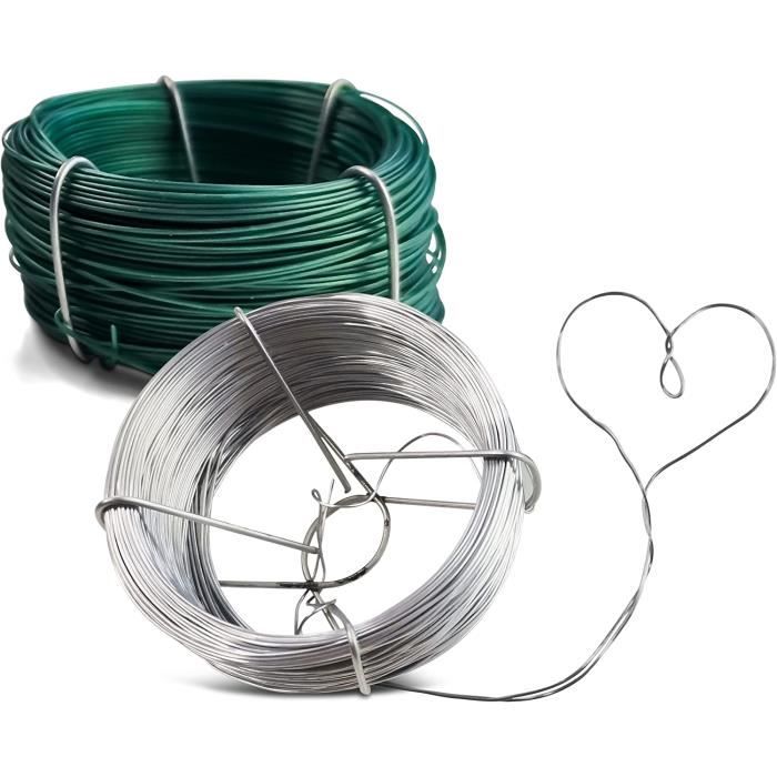 Lot de 2 fils de liaison de 50 m - Fil métallique enroulé sur rouleau ...