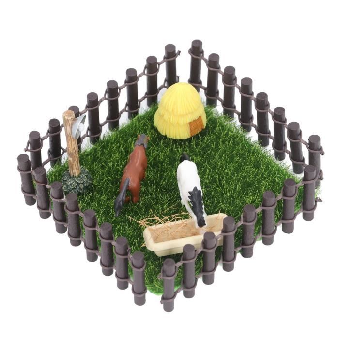 VGEBY Miniature Ranch Model Dollhouse Horse Stable Set - Educational ...