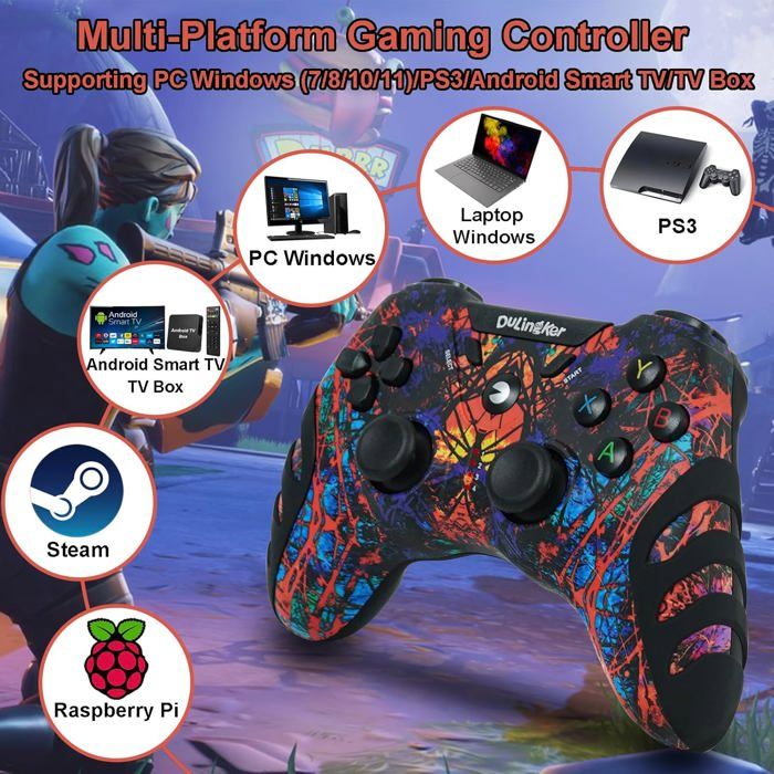 Manette Pc Sans Fil, Ps3 Pc Manette Gamepad Avec Hall Effect Joystick ...