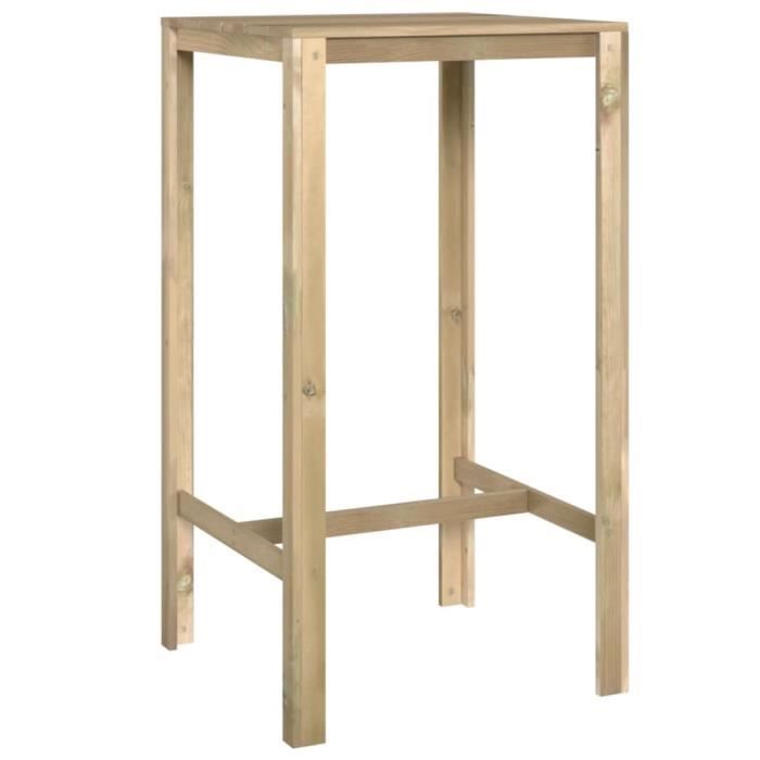 VidaXL Table de bar 60 x 60 x 110 cm Bois de pin imprégné - Cdiscount ...