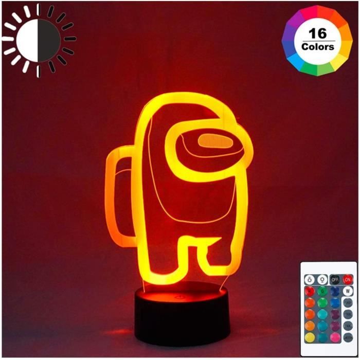 Parmi Nous Jeu Among Us 3D LED Lampe 16 Couleur Night Light Lampe de ...