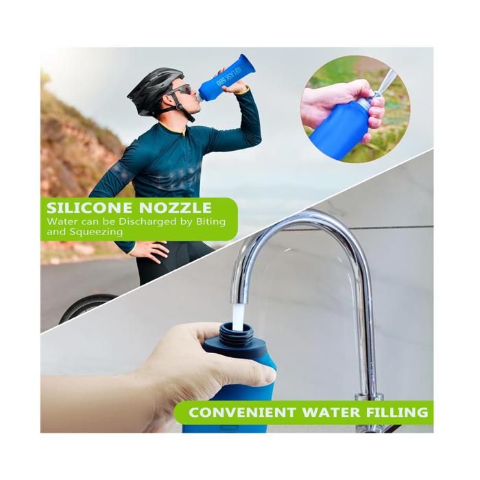 2 Pièces Gourde Souple 500ml, Flasque Running en TPU, Gourde Pliable ...