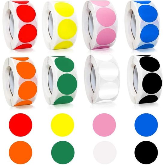 4000 Gommettes Rondes Multicolore,Points de Marquage,Autocollants Ronds ...