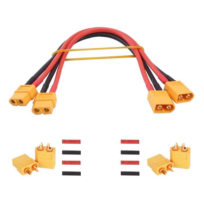 Lot De 2 Xt60 Connecteur Mâle À Femelle Avec Fil De 30Cm 14Awg, Rallonges De Câble Xt60 Mâle ...