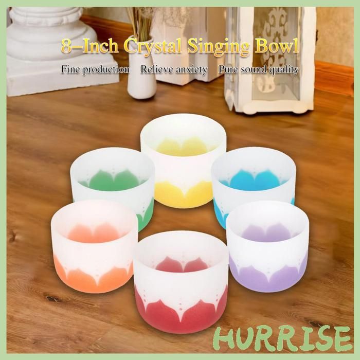 HURRISE Crystal Singing Bowl Bol de chant en cristal de 8 pouces avec ...