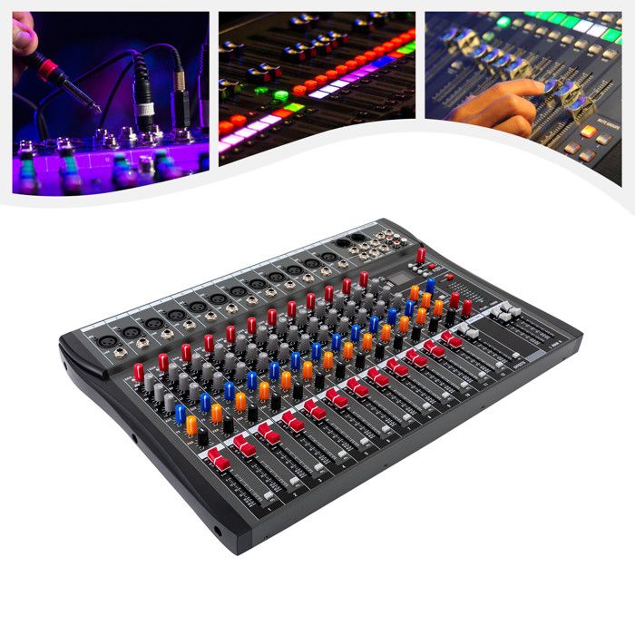 Table de mixage DJ 12 canaux avec écran LCD et Bluetooth - Multi-effets ...