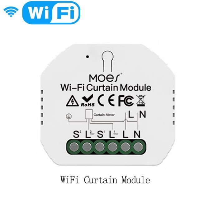 Wi-Fi Rideau-2 pièces-MOES Wifi Smart Light Switch Diy Module disjoncteur Smart Life-Tuya APP ...
