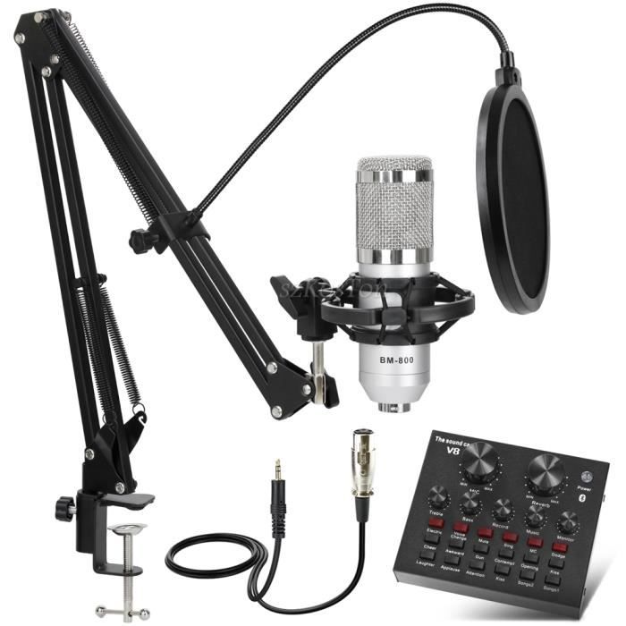 Kits micro argent 3 Kit de Microphone à condensateur bm 800 Studio V8 ...