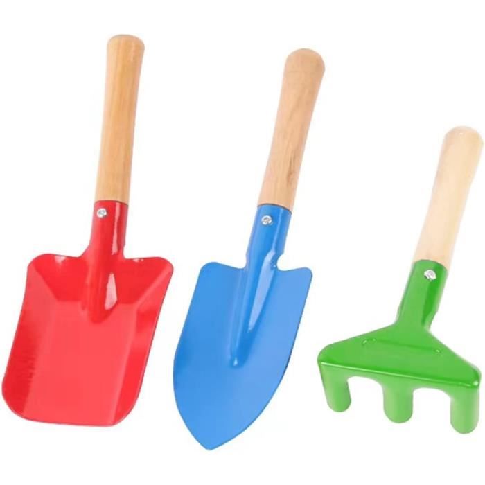 Outils de jardin pour enfants Mini avec pelle, bêche, râteau - Kit de ...