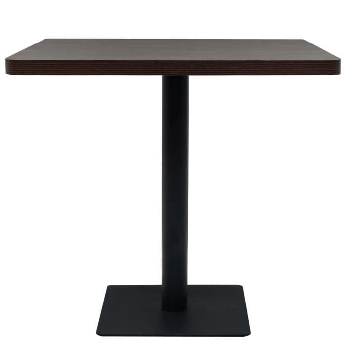 Table de bistro - KAI - Carré 80x80x75cm - Frêne foncé - Bois - 4 ...