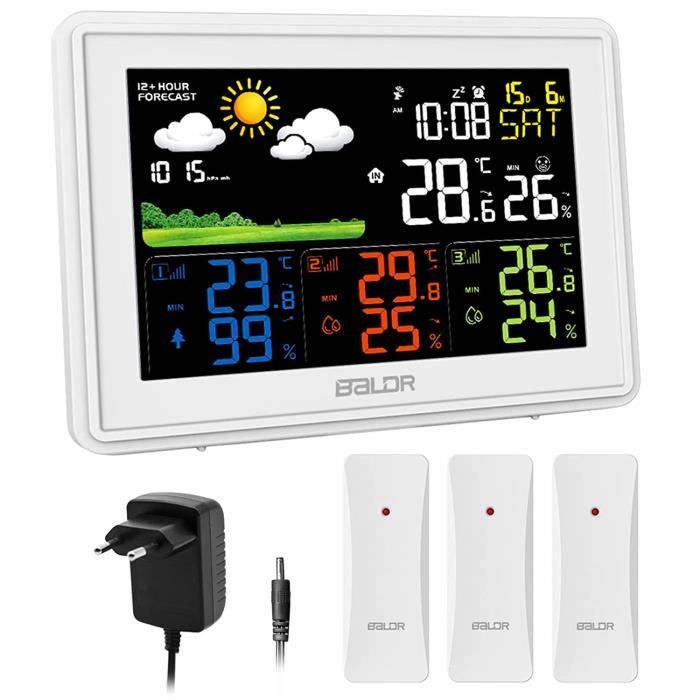 Station météo avec capteurs sans fil intérieur extérieur affichage de la température et de l ...
