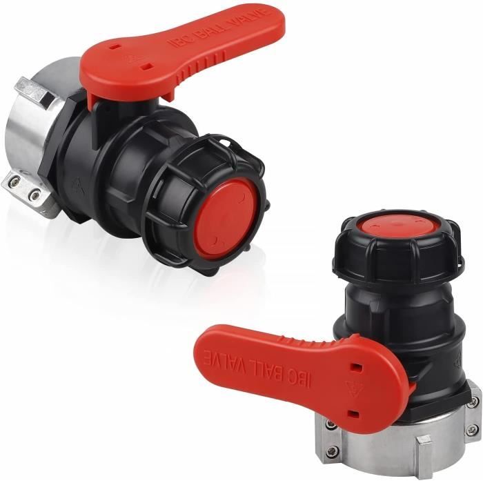2 Pièces Adaptateur Réservoir IBC, Vanne Cuve Vanne pour Cuve IBC ...