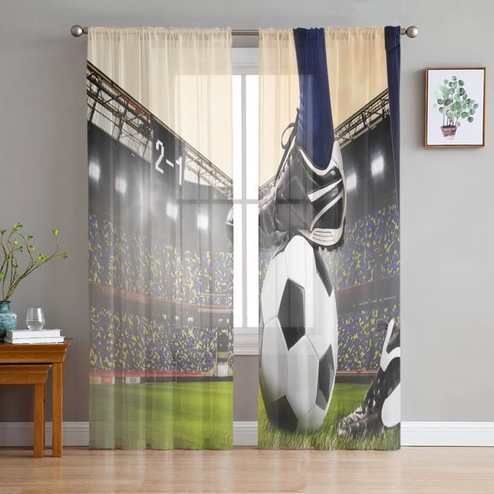 HIf-7135 Rideaux en Tulle colorés de Football pour salon chambre à ...