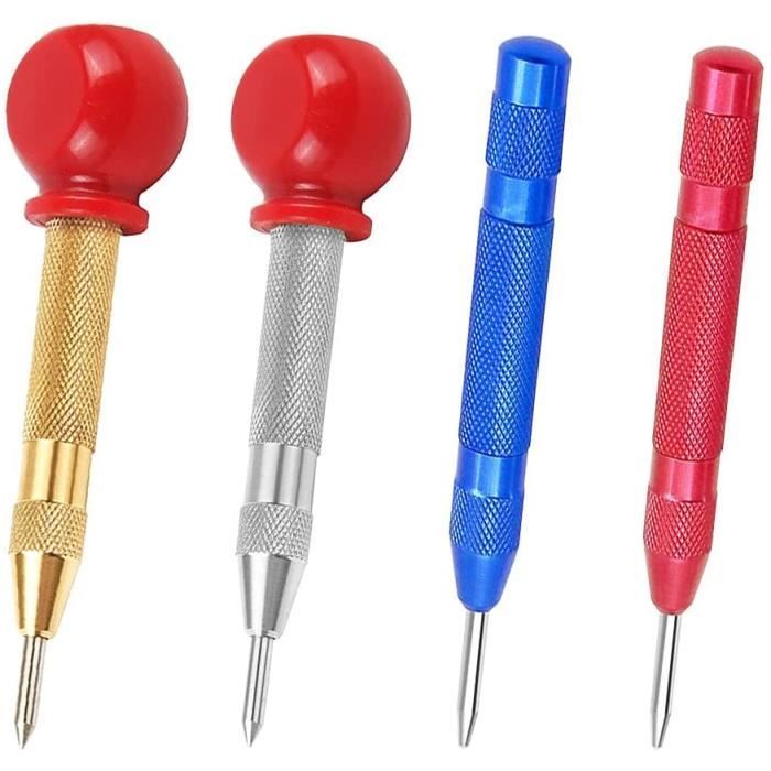 4 Pièces Pointeau Automatique Outil Poinçons de Centrage Automatiques ...