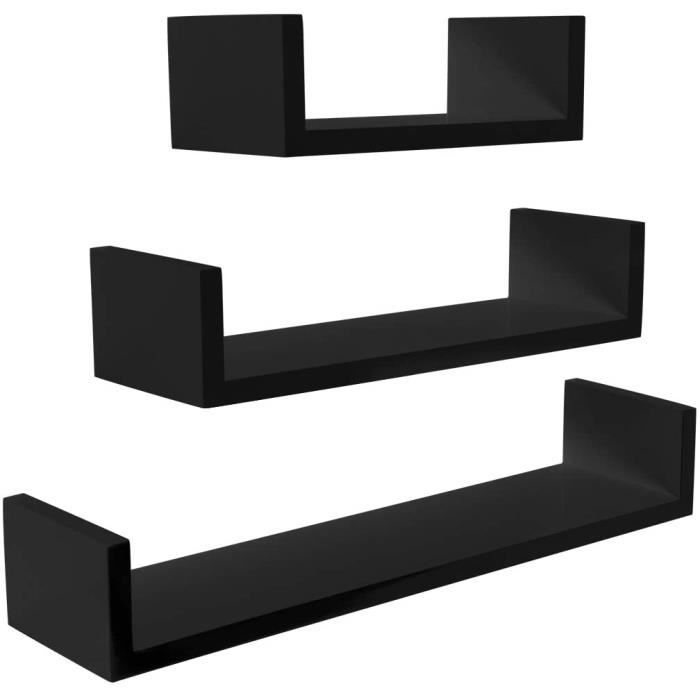 Etagere Murale, Étagère Murale Chambre Carre, Lot de 3, Tablettes ...