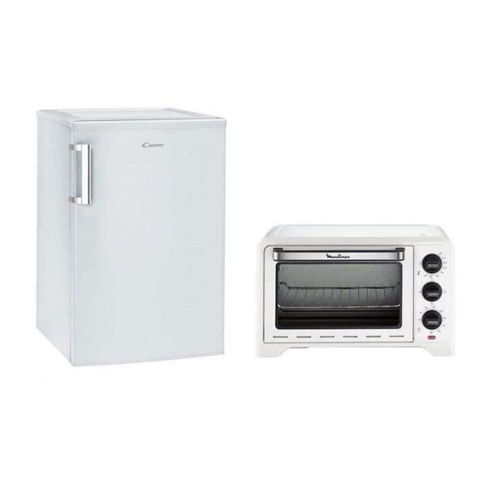 Pack CANDY Réfrigérateur Frigo 109L + MOULINEX Mini four 19L 58 Blanc ...