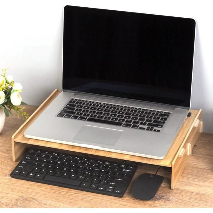 Support Bois Pour Rehausseur D'Écran Moniteur Ordinateur À Tablettes ...