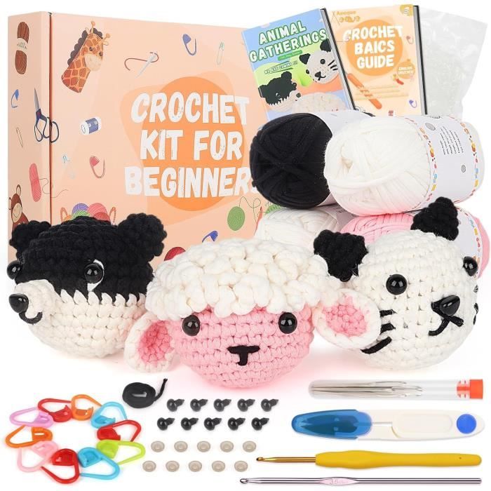 Kit Crochet Débutant Complet, 43 Pcs Crochet Kit, Kit De Crochet Tricot ...