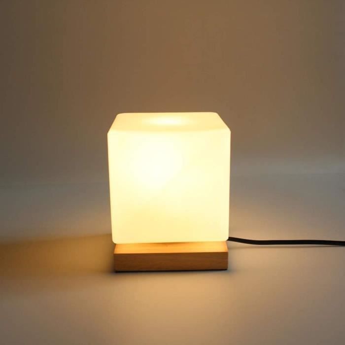 Mengjay Trade Eclairage Moderne Led Carré Socle En Bois Lampes De Table ...