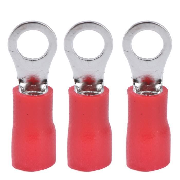 EJ.life bornes de fil électrique 100 pièces pré-isolées bornes à sertir cuivre PVC type anneau ...