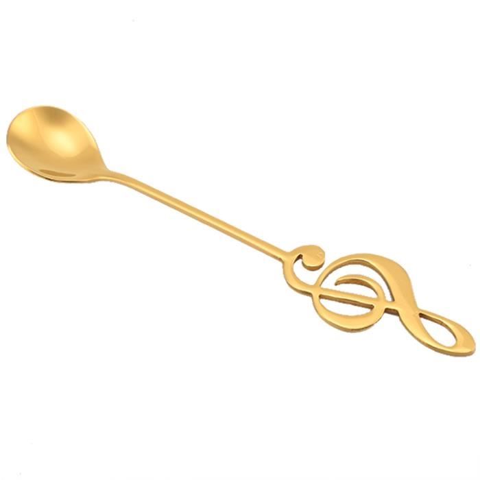 Fdit Cuillère à note de musique Cuillère à dessert en acier inoxydable ...