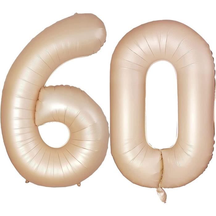 Ballon Chiffre Anniversaire 60 Ballons Numériques En Aluminium,100 Cm ...