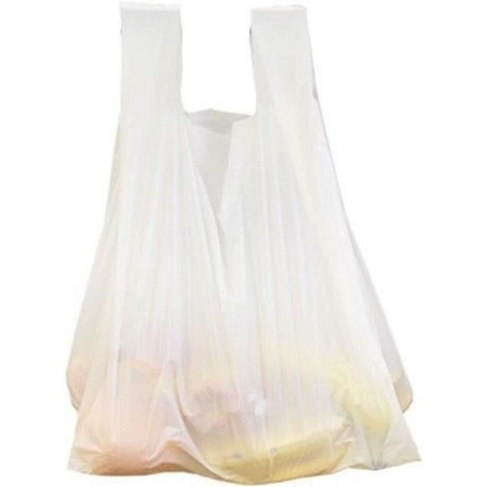 Sacs En Plastique Avec Anse Blanc 10 L, Plastique - Lot De 100[P1858 ...