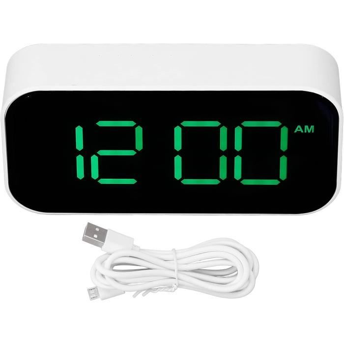 Réveil Numérique Usb, Réveil De Bureau À Grand Affichage, Boîtier Blanc ...