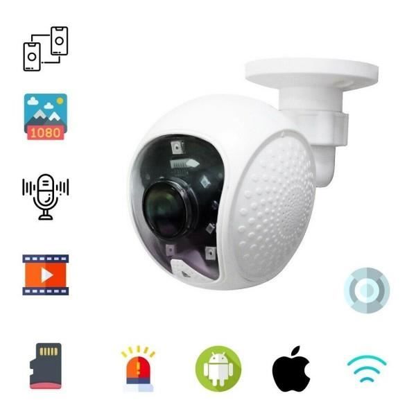 Telecamera Ip Camera P2p Wifi Full Hd Sd Lan Con Sirena Allarme ...
