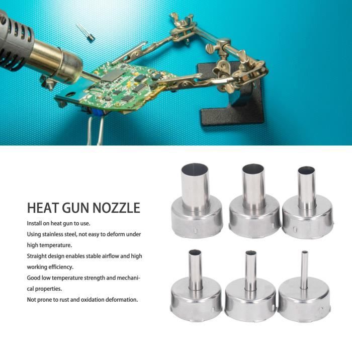 MAD Lot de 6 Buse de pistolet à chaleur en acier inoxydable Accessoire poste à souder ...