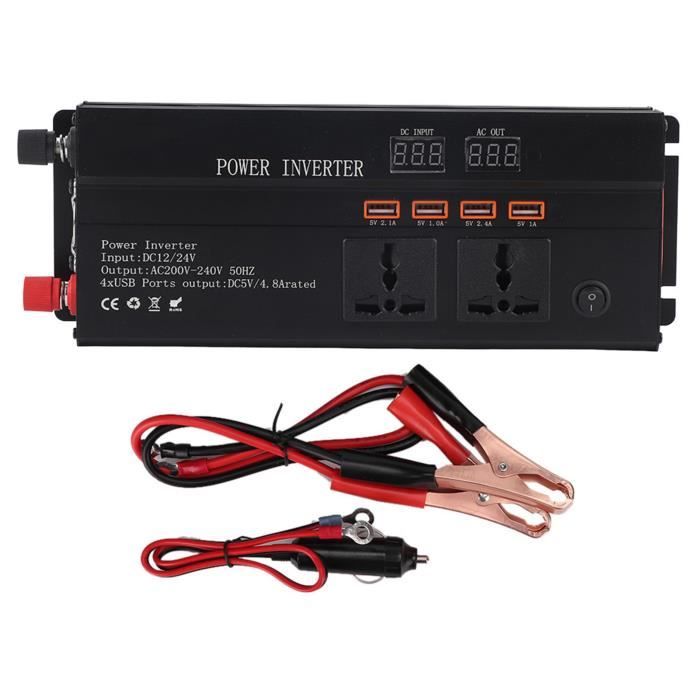 Onduleur automobile - ZERODIS - JA516 - 4000W - DC 12/24V à AC 220V ...